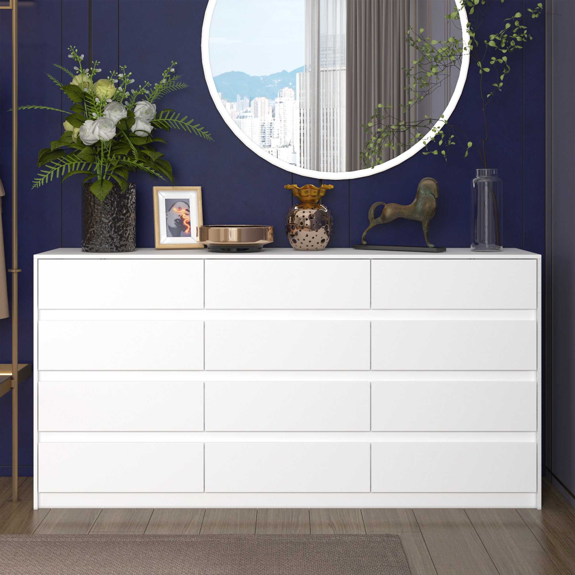 Ebern Designs Rhue 63" Wide 12 Drawer Dresser & Reviews | Wayfair